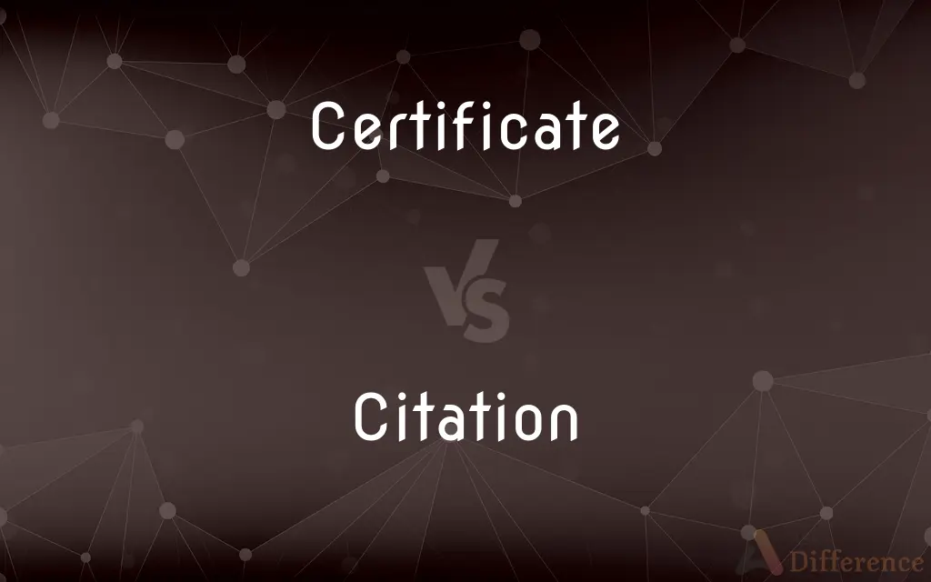 Certificate vs. Citation — What’s the Difference?